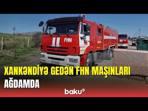 Xankəndiyə gedən FHN avtomobillərinin görüntüsü