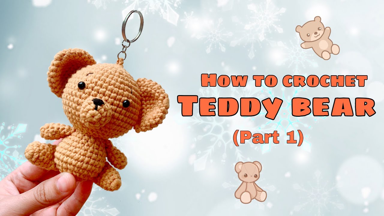 How to make Amigurumi teddy bear key( Part1) - YouTube