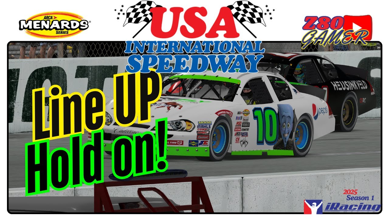 iRacing game play | ARCA | USA Speedway | Line Up Hang On - YouTube