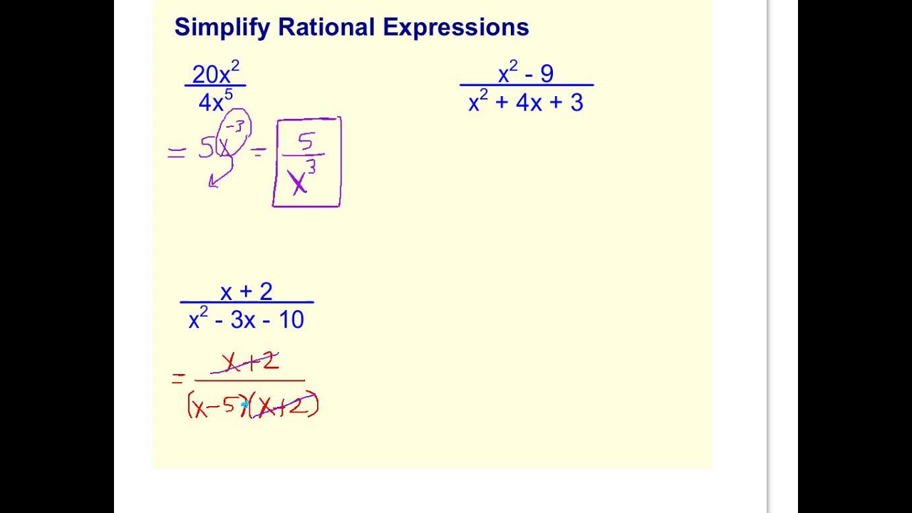 Simplify Rational Expressions - YouTube