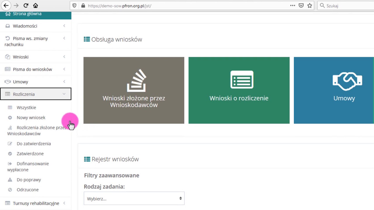 Obsługa SOW – moduł Realizatora. Zarejestrowanie rozliczenia w imieniu ...