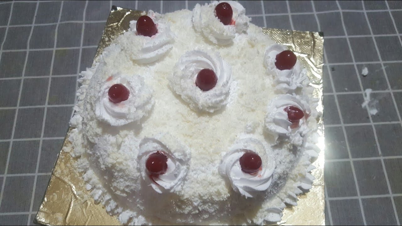 White forest cake /Simple white forest cake - YouTube