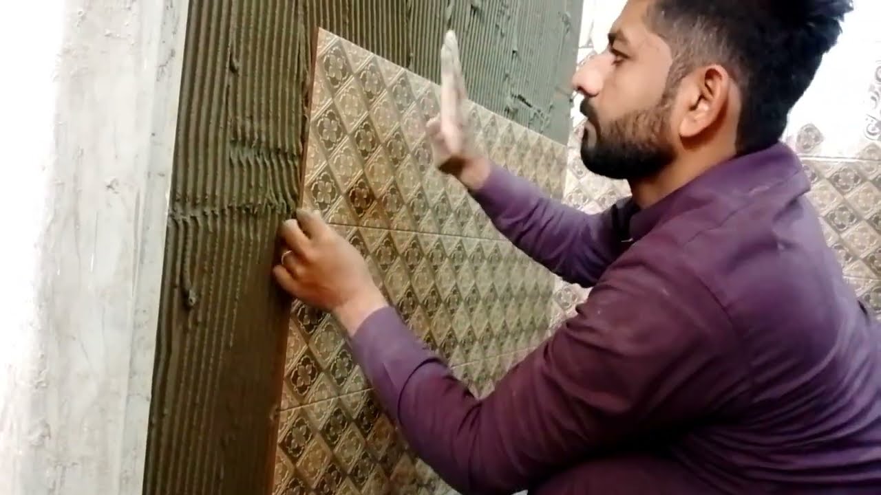 How to tile installation | how to fix washroom tile | washroom tiles ...