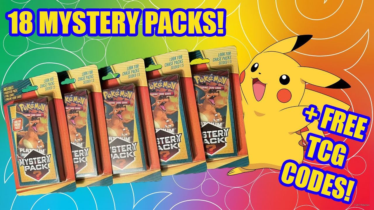 18 Pokemon Mystery Booster Packs! + FREE TCG CODES! - YouTube