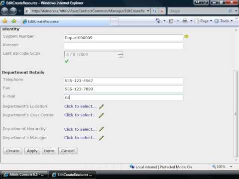 Create a Department in Altiris Asset Management 6.x - YouTube