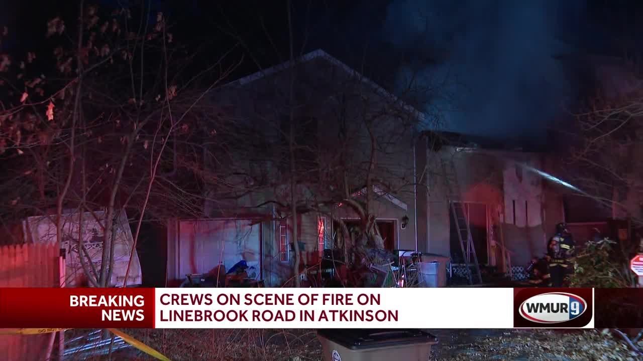 Crews respond to scene of fire on Linebrook Road in Atkinson - YouTube