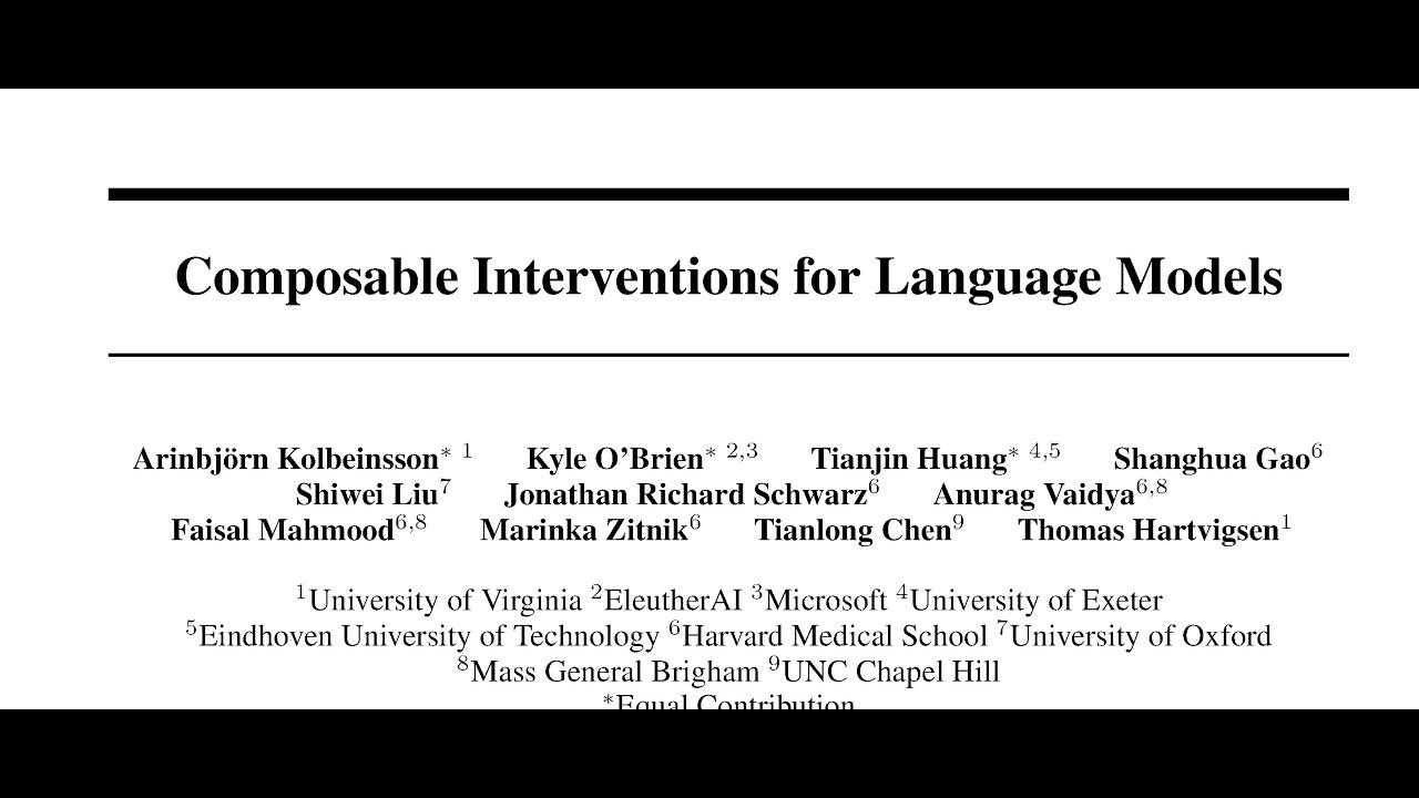 Composable Interventions for Language Models - YouTube