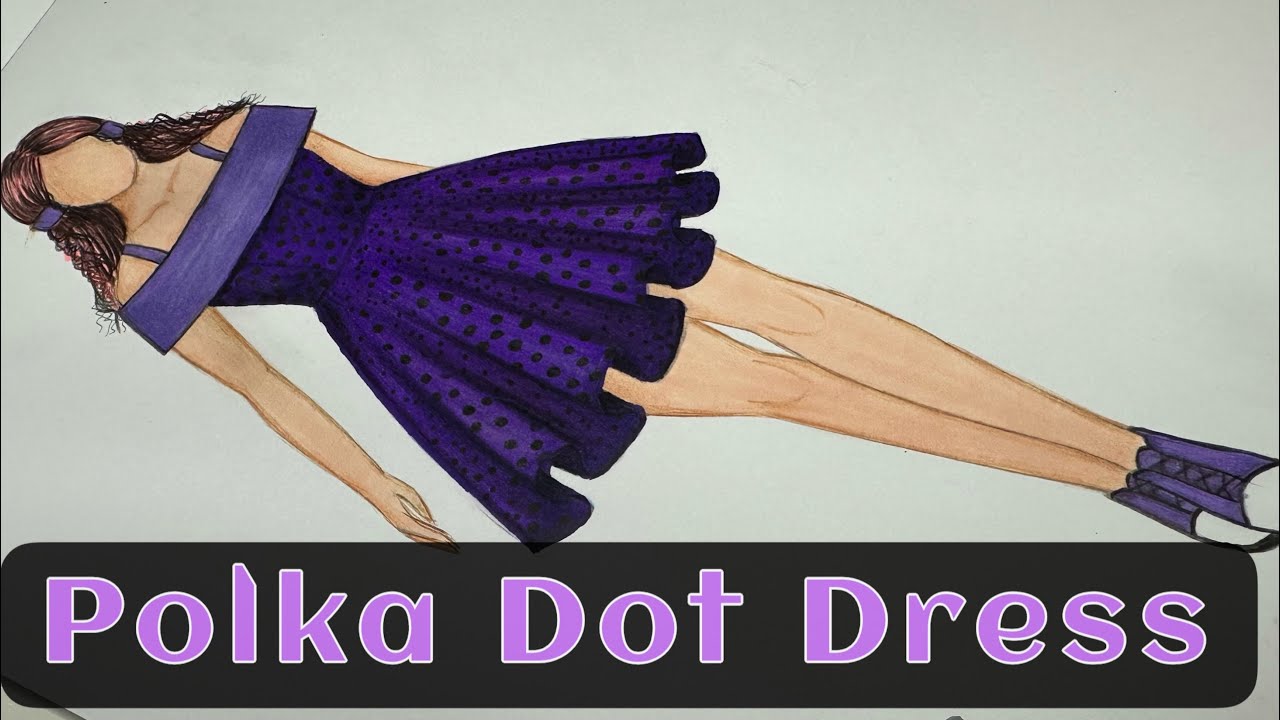 Polka Dots Dress Illustration-Fashion drawing - YouTube