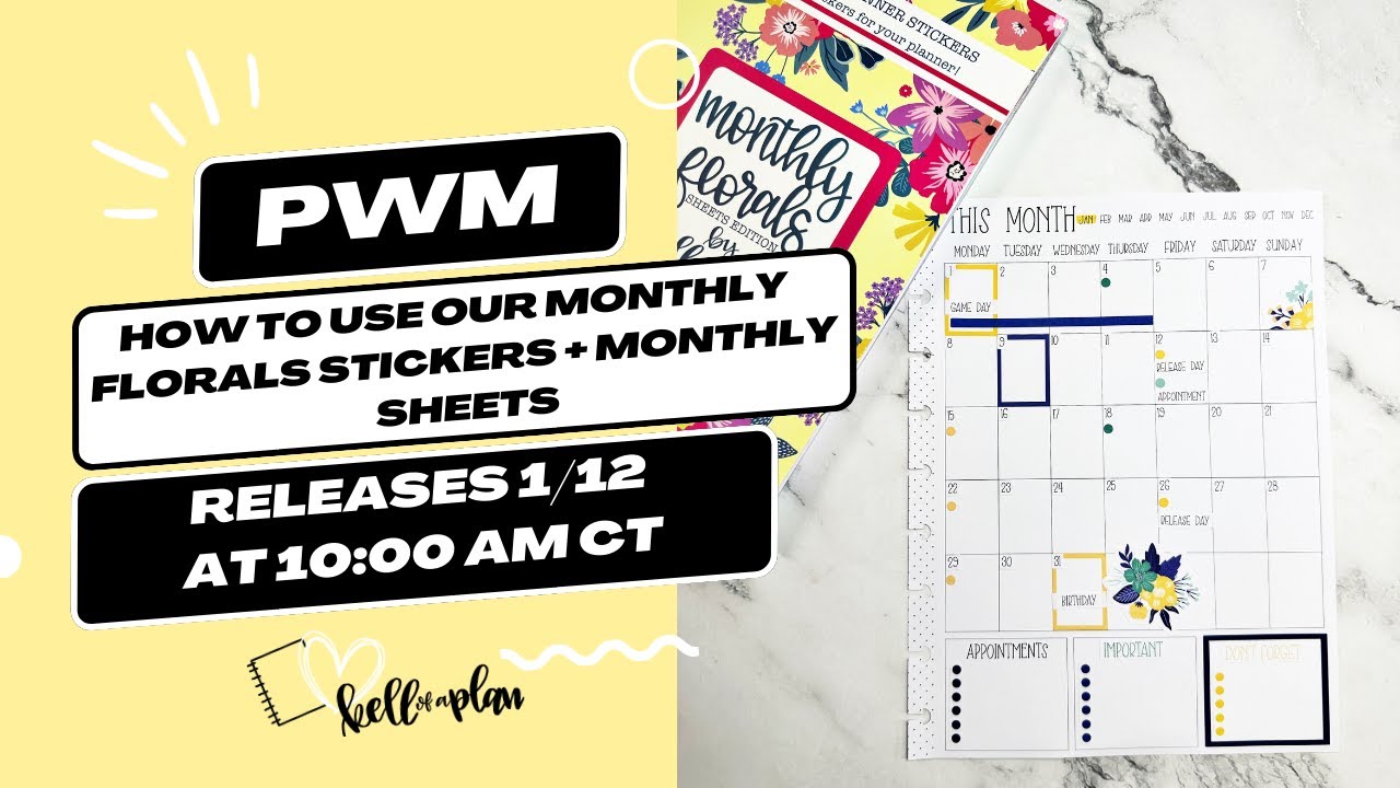 How to use our Monthly Florals Sheets & Stickers - YouTube