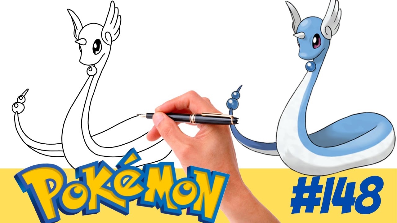 Cómo dibujar DRAGONAIR POKEMON #148 | FÁCIL | Generación 1 - YouTube