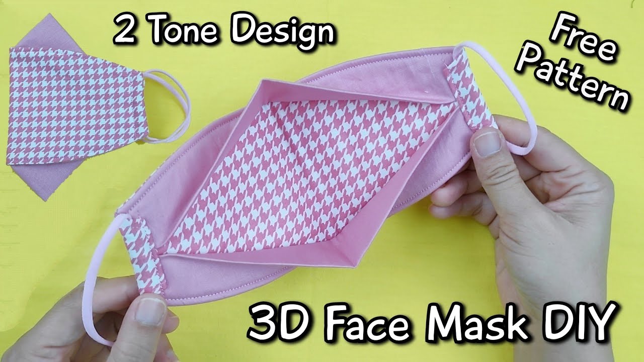 FREE PATTERN 🔥New Design 3D Face Mask - 2 Tone Mask - Breathable Fabric ...