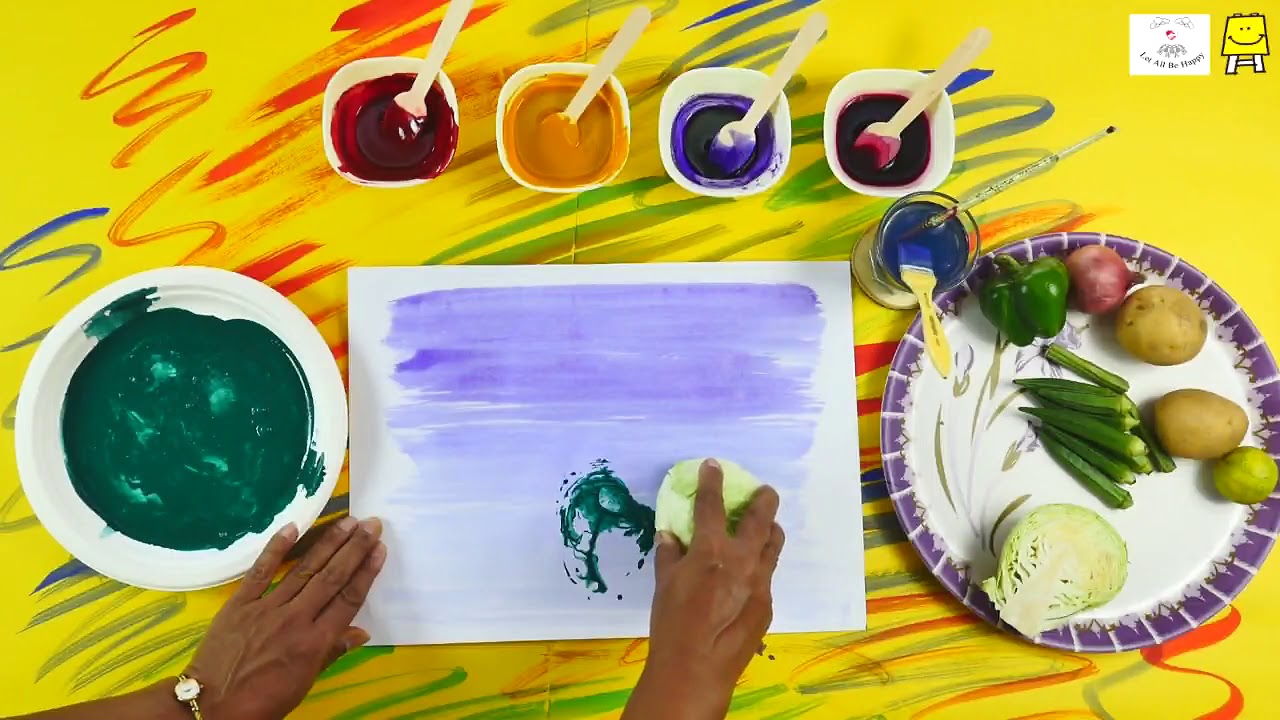 Vegetable printing (Block printing) - 2 (Bangla) | সবজির ছাপ (ব্লক ...