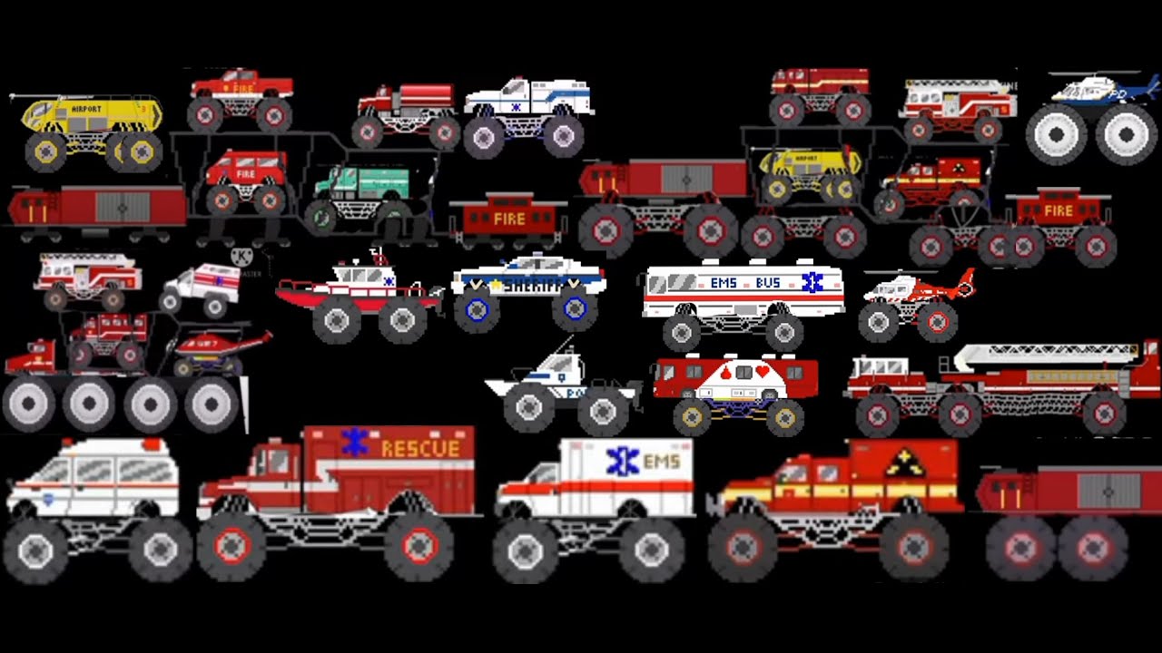 Monster emergency vehicles 2 - YouTube