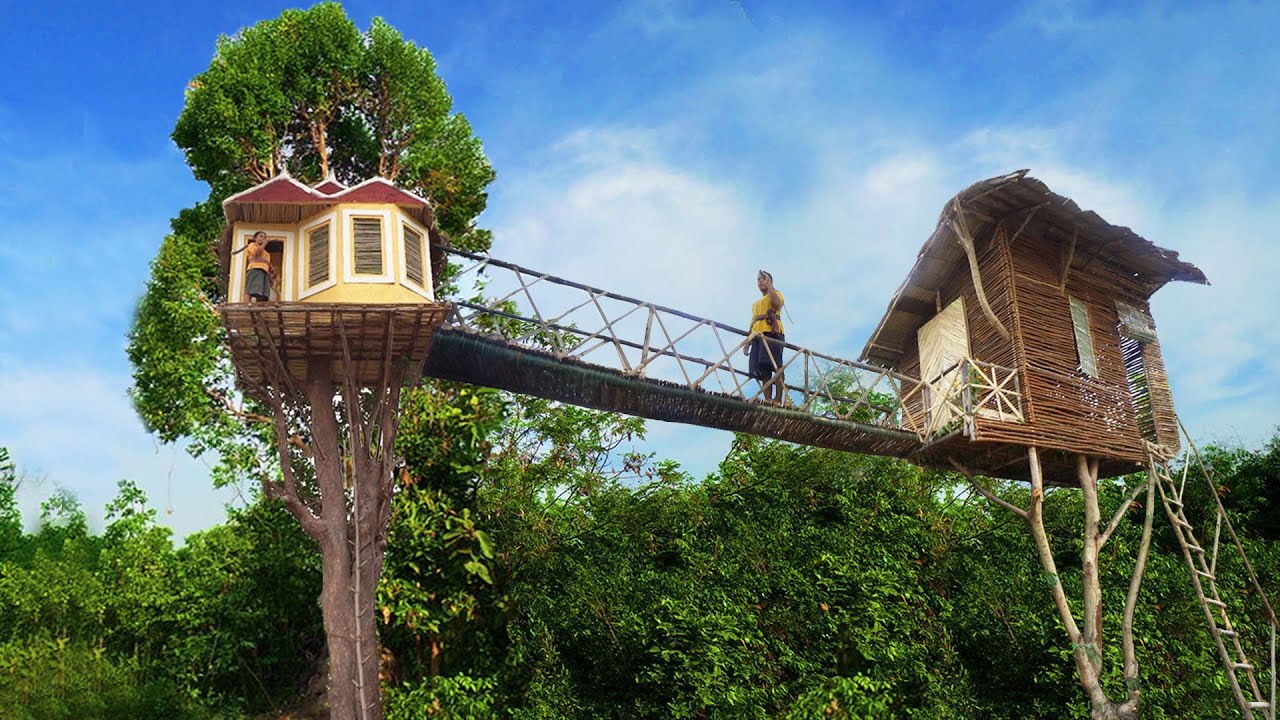 How To Build The Most Beautiful Survival Tree House Villa,Wooden ...