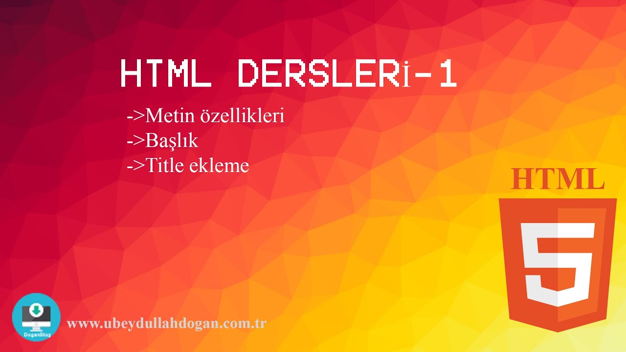 HTML dersleri -1 Html dosyası oluşturma ve Metin işlemleri - YouTube