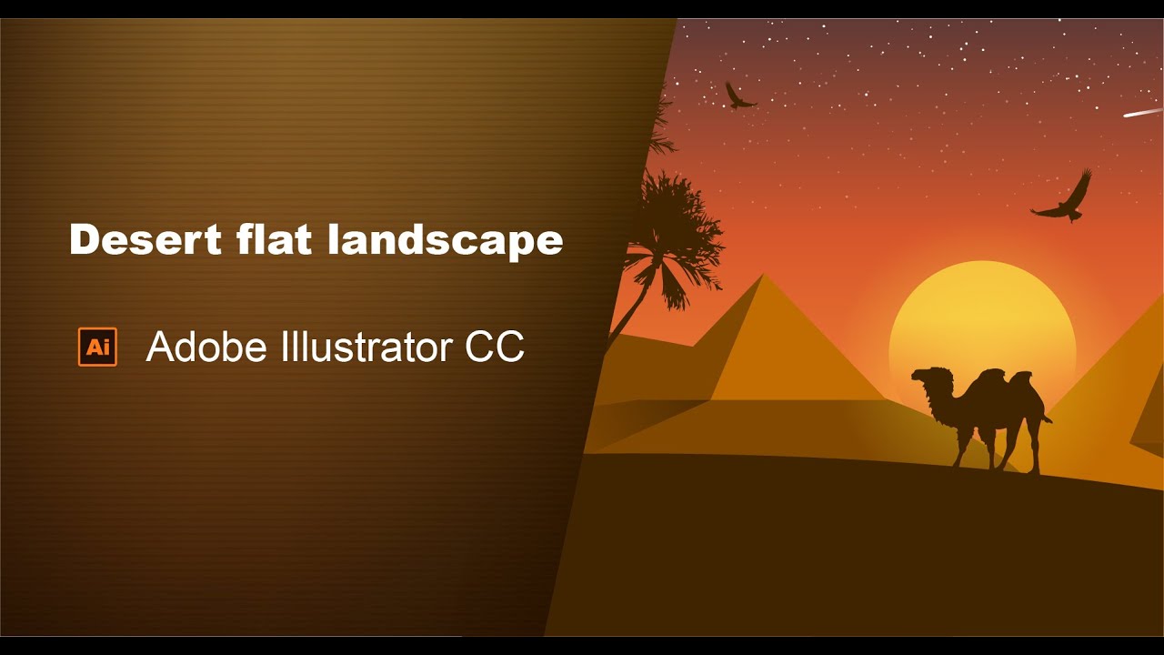 Desert Flat Landscape Adobe Illustrator Tutorial - YouTube