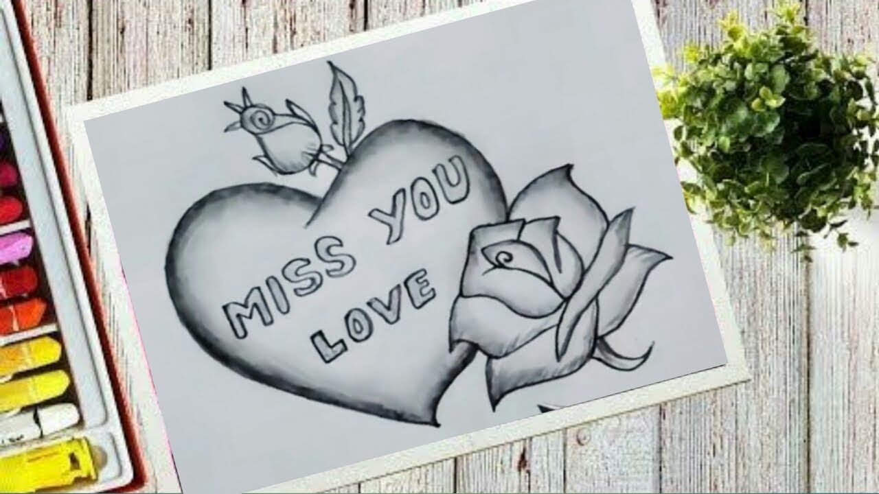 I Miss You Cursive With Roses