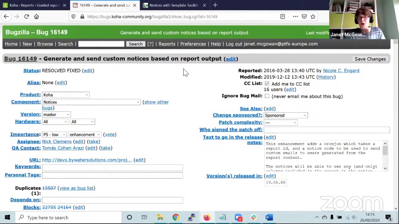 Koha notifications - patron mailer and emailer plugin - YouTube