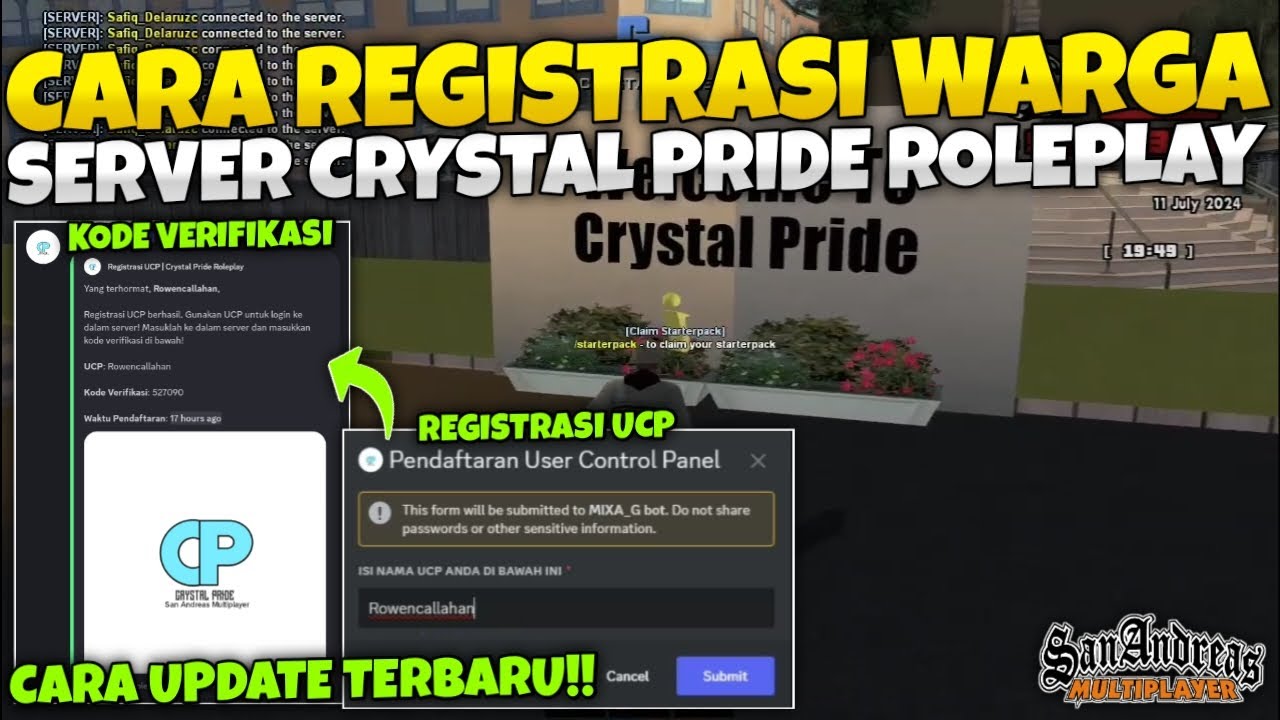 CARA REGISTRASI DI SERVER CRYSTAL PRIDE ROLEPLAY TERBARU - YouTube