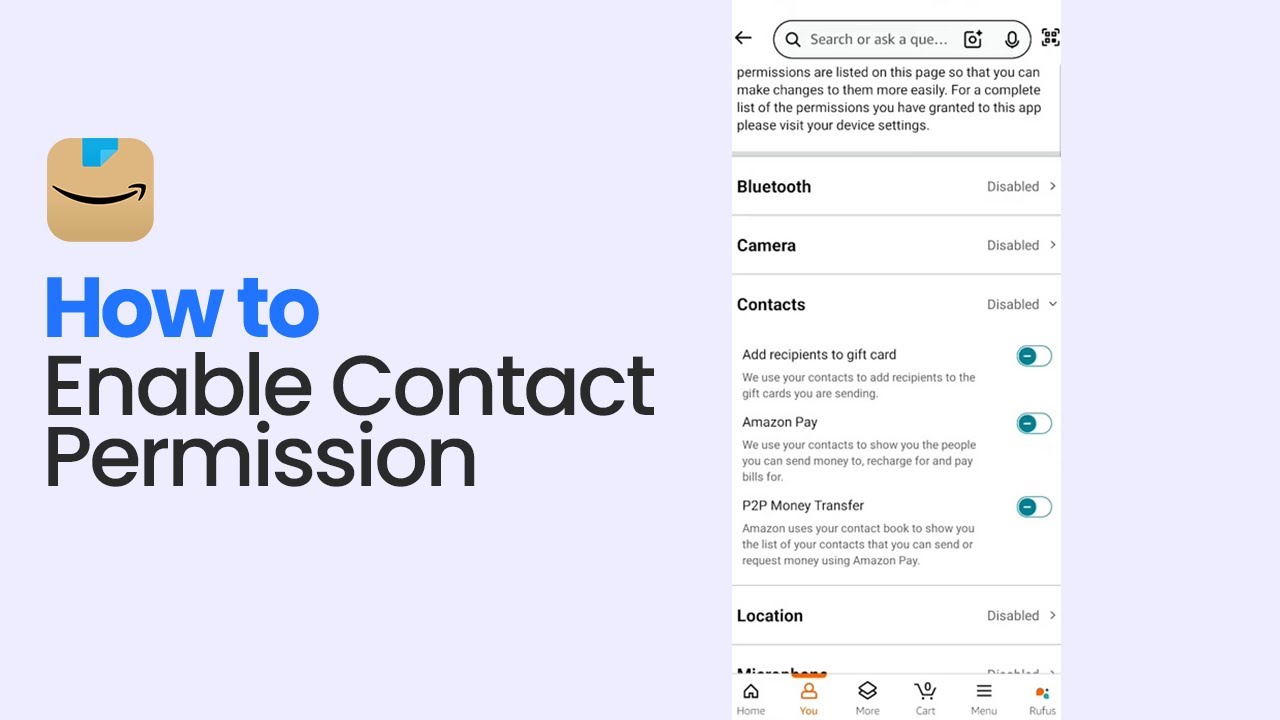 How to Enable Contact Permission on Amazon [easy] - YouTube