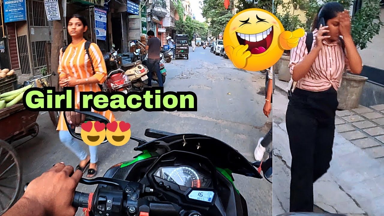 Girl Ki Rahat nikal gai😂 loud sound se kawasaki ninja 300 Cute Girl ...