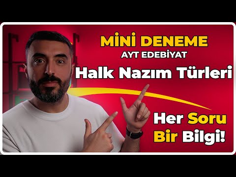 MİNİ DENEME: Halk Edebiyatı Nazım Türleri FULL TEKRAR | AYT EDEBİYAT 2025