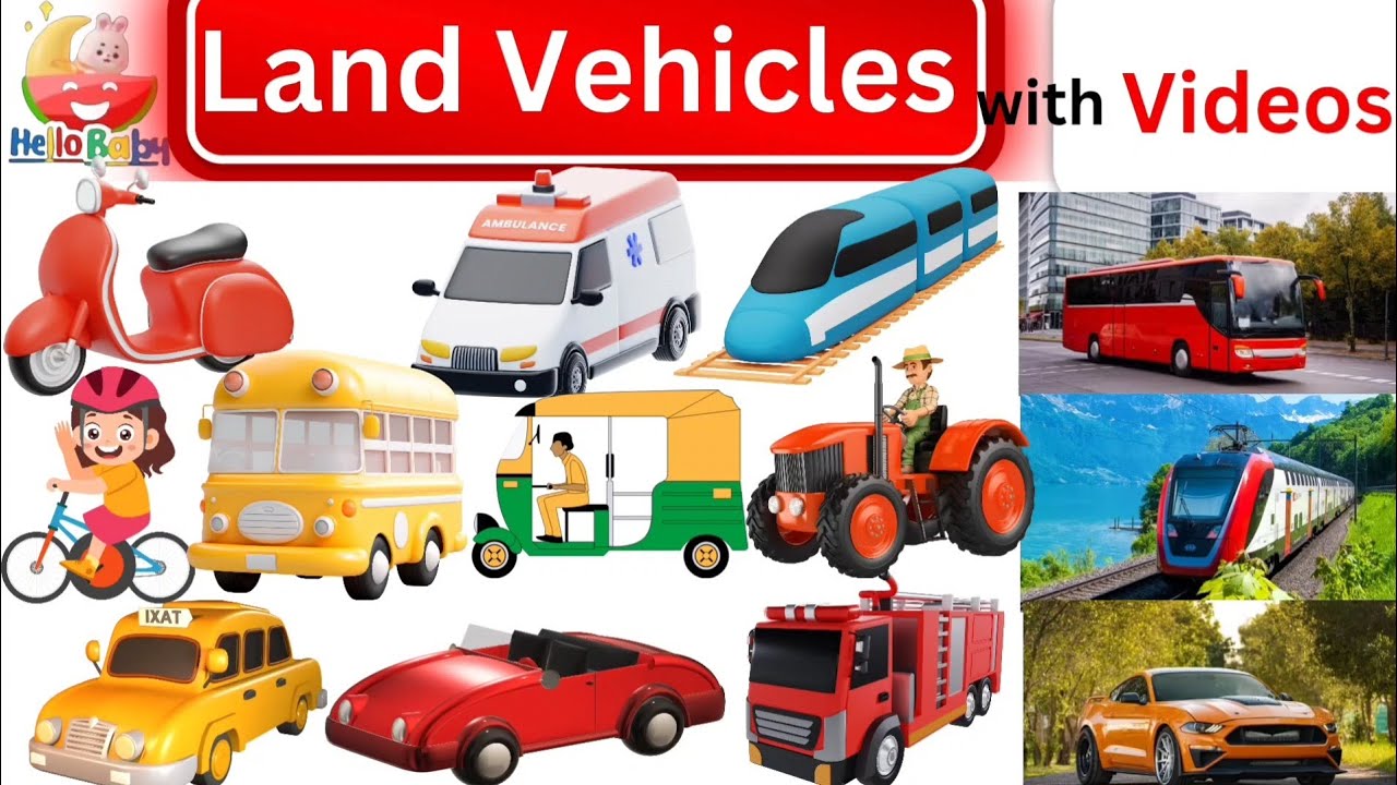 Land Vehicles Vocabulary # Land Vehicles with video #educational # ...