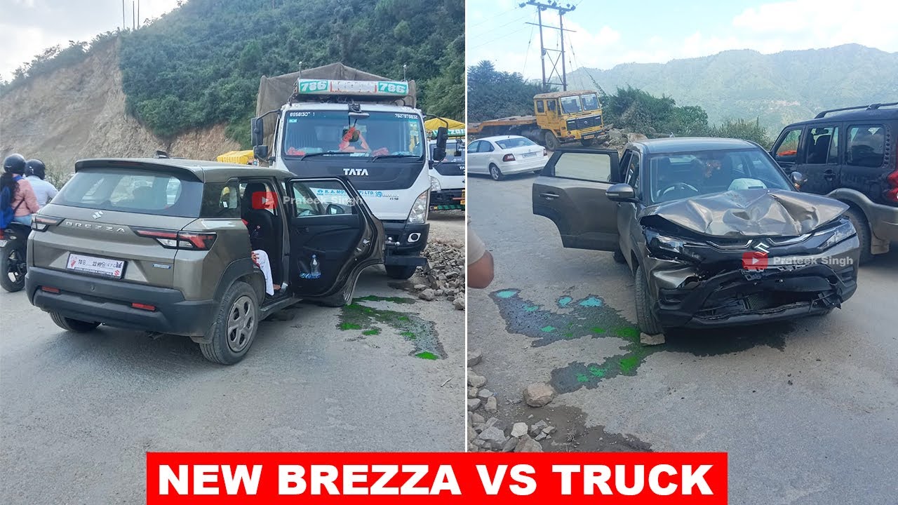 असलियत सामने 😱 FIRST MAJOR ACCIDENT OF BRAND NEW MARUTI SUZUKI BREZZA ...