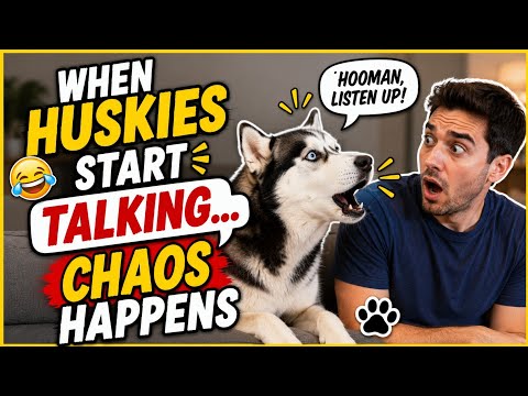 When Huskies Start Talking… Chaos Happens 😂🐾 #funny #comedy #viral 