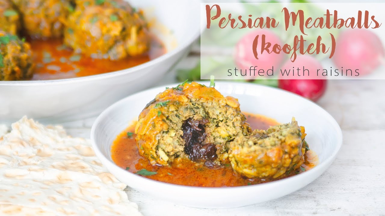 Persian Meatballs with Rice and Raisins - Koofteh Berenji - YouTube