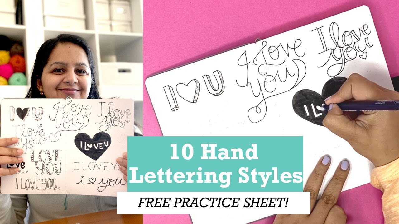 10 Easy Hand Lettering styles for you to try! Just grab a pen! - YouTube