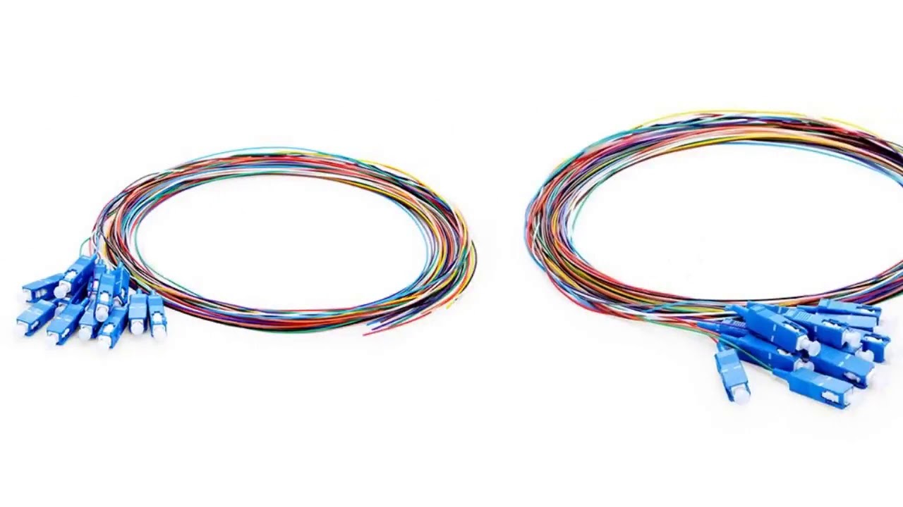 QIALAN 1m 2m 12 Fibers SC/UPC 9/125 Single Mode unjacket Color Coded ...