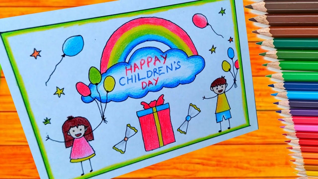 Children's Day Drawing Easy | How To Draw draw Children's Day Poster ...