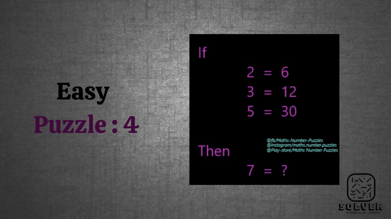 Easy Level - Puzzle 4 - Solutions - Math Number Puzzles - Puzzle Games ...