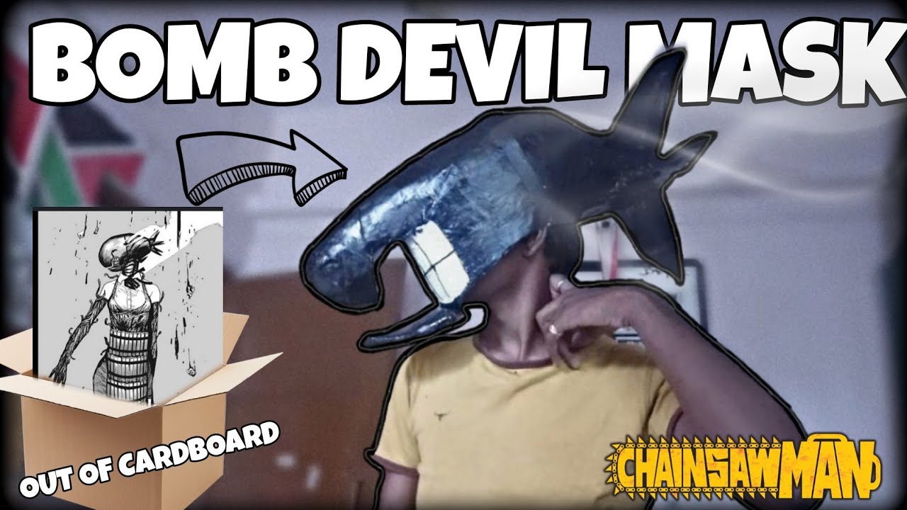 How To Make Bomb Devil Mask From Chainsaw Man Out Of Cardboard - YouTube