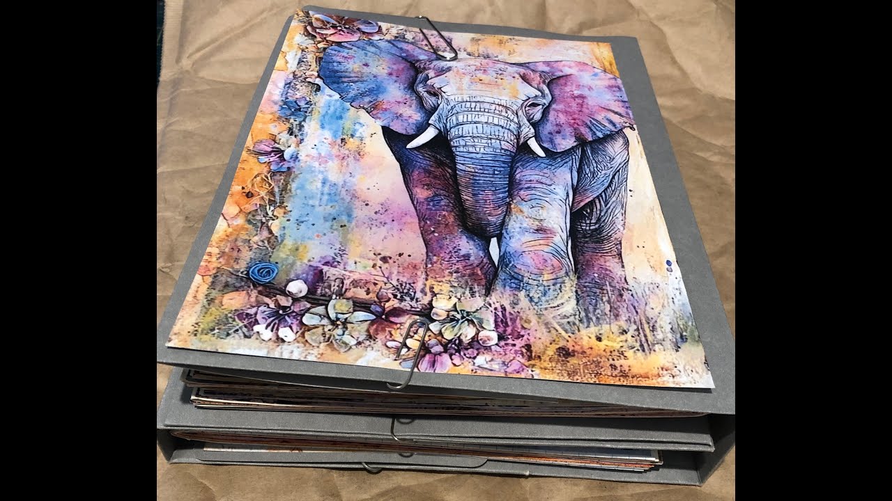 Elephant two sided journal from file folders part 1 - YouTube