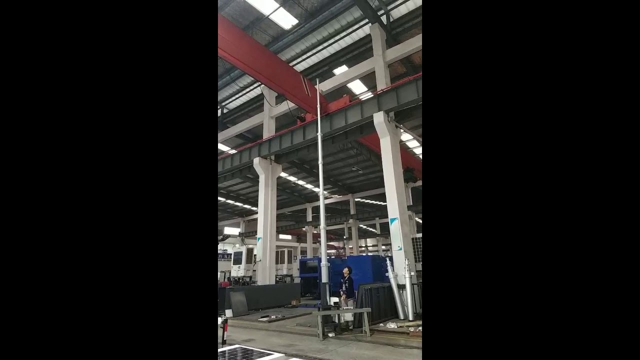 10 meters telescopic mast as Lighting Pole CCTV mast and antenna - YouTube