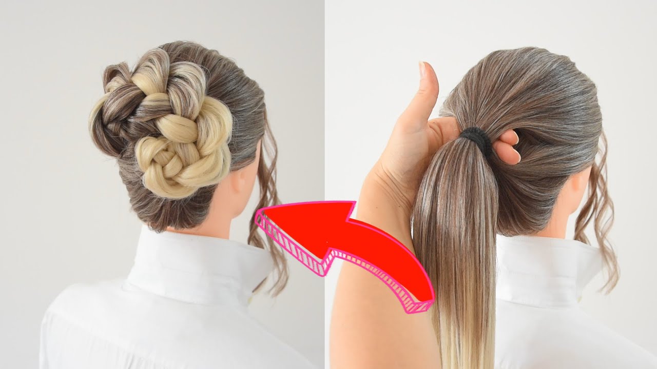 Acconciature SUPER BELLE in 1 minuto 😍 Best Bun hairstyles in 1 minute ...