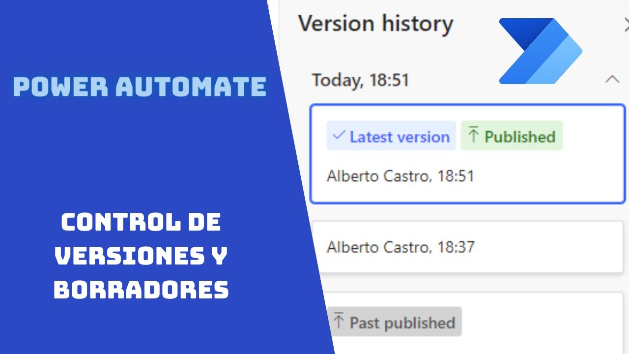 Nuevo control de versiones y modo borrador en Power Automate - YouTube