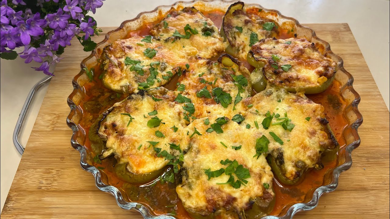 Speca te mbushur me mish te grirë dhe perime 😋! - YouTube