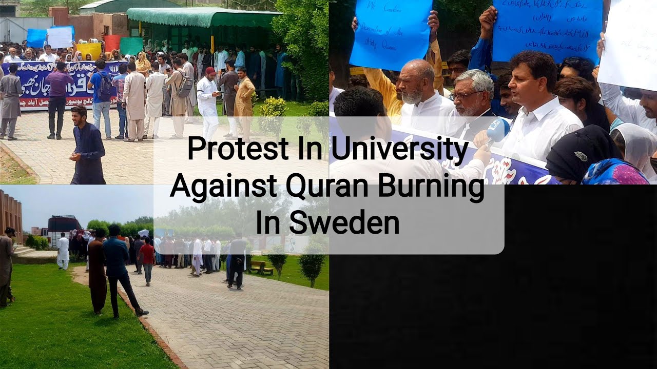 Protest in University Against Quran Burning In Sweden - YouTube