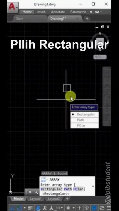 Cara menggunakan Array di Autocad - YouTube
