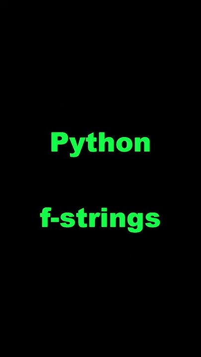 Python Programming, f-strings - YouTube