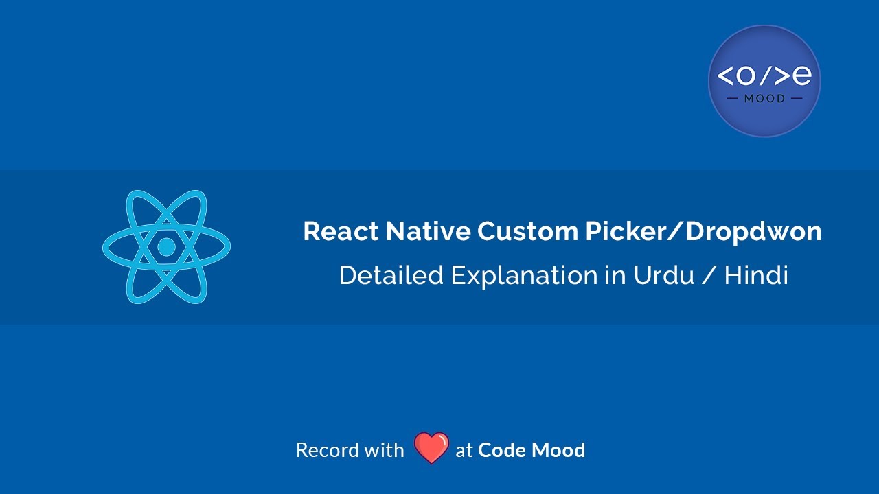The Custom Picker/Dropdown in React Native | Picker Tutorial in Hindi ...