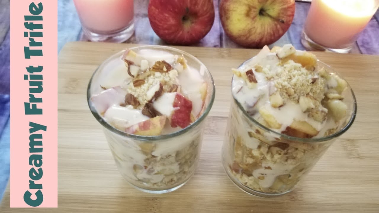 Creamy Fruit Trifle l Biscuit Trifle l Quick Dessert Recipe - YouTube