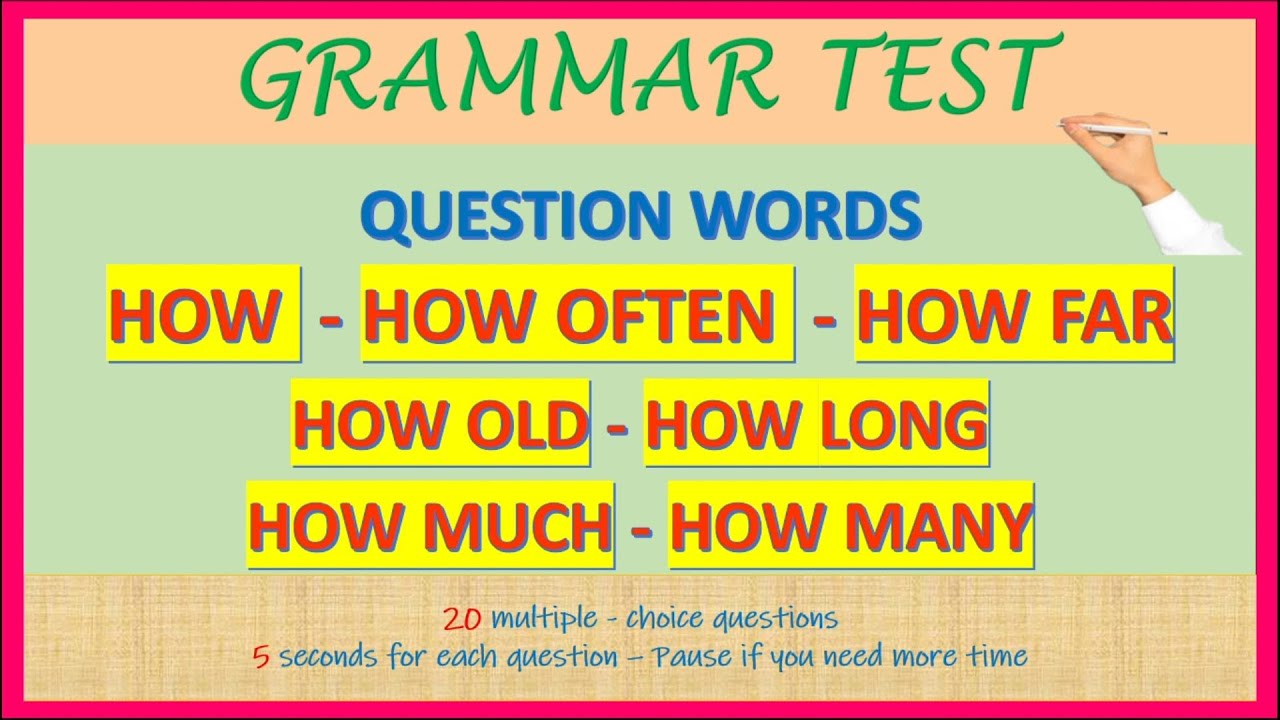 English grammar test - Question words with HOW... - YouTube