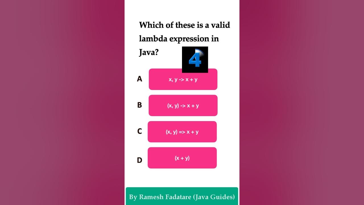 Java Quiz 57 - Which of these a valid lambda expression #java #javaquiz ...