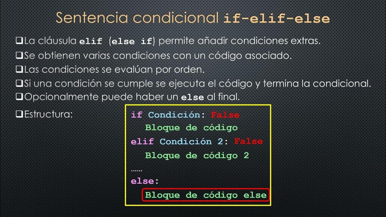 Vídeo 9: Sentencia if-elif-else - YouTube