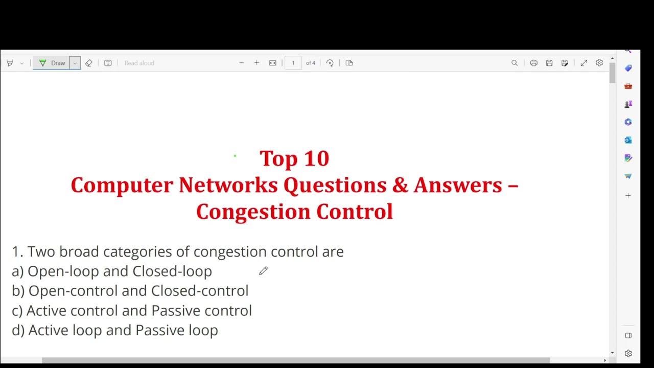 Congestion Control Computer Networks Questions & Answers MCQ - YouTube