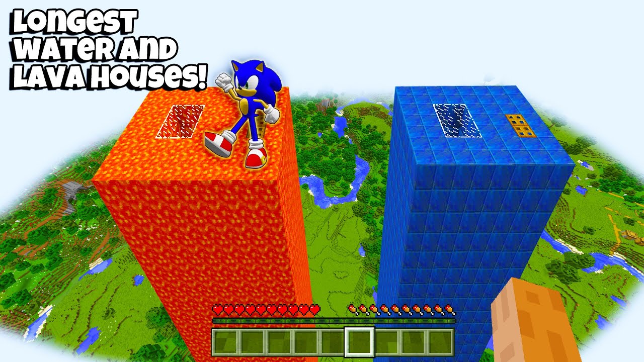 SONIC found a TALLEST LAVA AND WATER VILLAGERS HOUSE in Minecraft ...